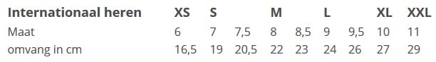 Handschoenen maten voor heren en dames. Bekijk hier alle maten.